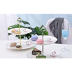 3 Tiered Tray Hardware, 6 Sets Cake Tray Stand Fittings Hardware for Cake Stand Mold, Decoration Accessories for Wedding Banquet Family Banquet,2Golden, 2Silver, 2Black