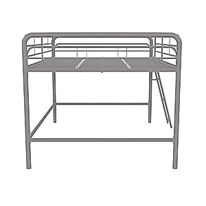 DHP Jett Junior Full Metal Loft Bed, Silver