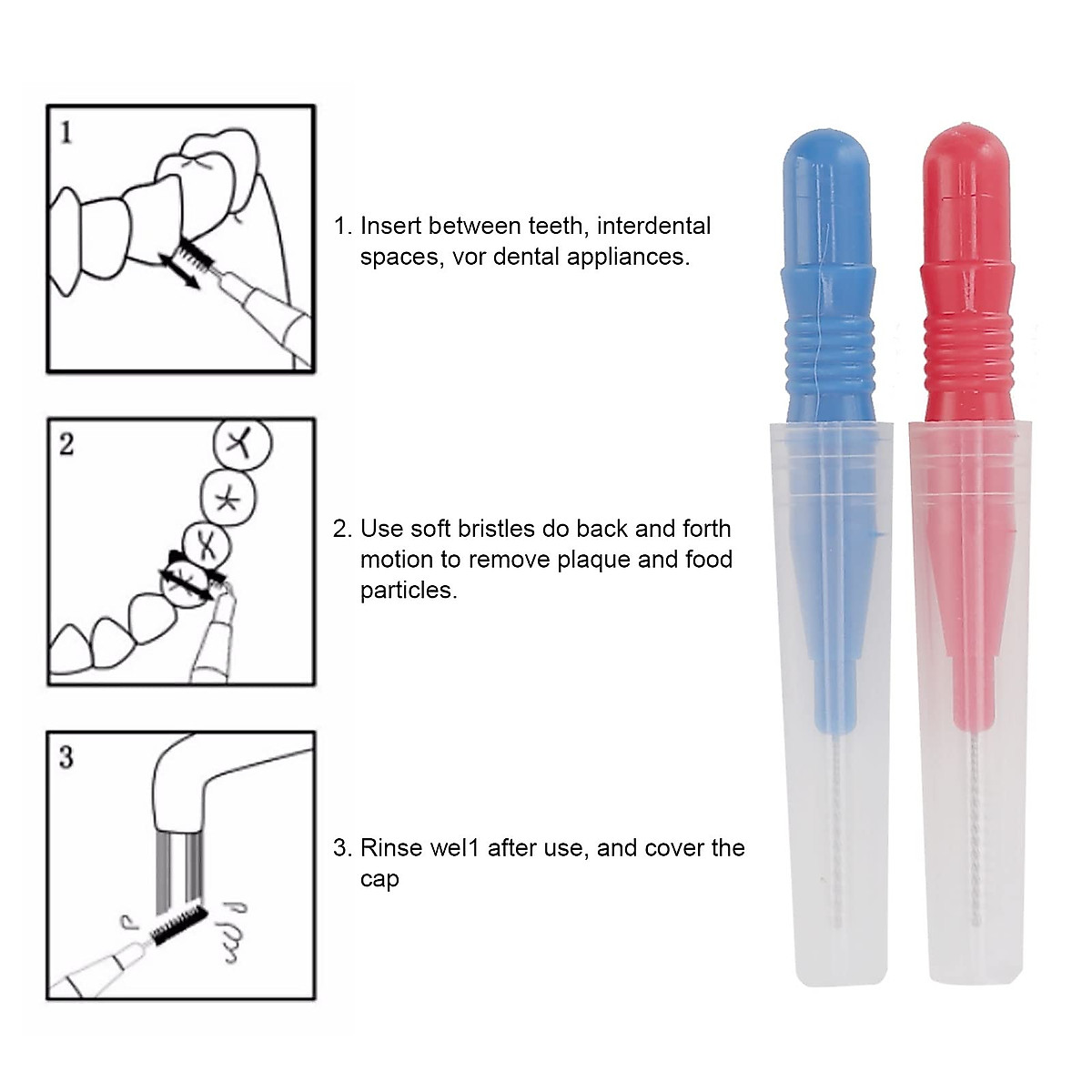 Braces Flossers,Braces Kit,50Pcs Interdental Brush Tooth Floss Tooth Cleaning Tool Toothpick Dental Flossing Brush Oral Dental Hygiene Dental Flosser