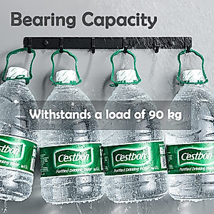 ROZZWILD Hook Rack 5 Hooks Wall Mounted Set of 2 Adhesive & Screw in Heavy Duty Aluminum Alloy Coat Rack Bag Hanging Holder Hat Bracket Key Hanger Towel Rack for Entryway Kitchen Bathroom Laundry