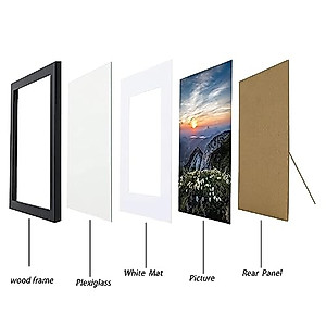8x10 Picture Frame set of 3 Display Pictures 5x7 with Mat or 8x10 Without Mat, Photo Frames Collage for Wall Decor, Photo Certificate Frames Set,Wall & Tabletop Picture Frames 8 by10 Picture Frames