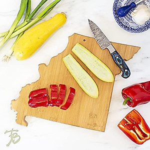 Totally Bamboo Destination Missouri State Shaped Serving and Cutting Board, Includes Hang Tie for Wall Display