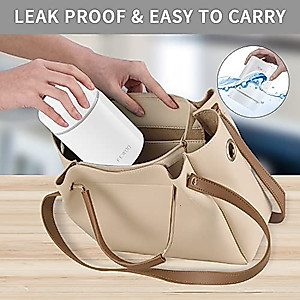 FEWOO Soup Thermos,Food Container for Hot Cold Food, Vacuum Insulated Stainless Steel Lunch Box for Kids Adult,Leak Proof Food Jar for School Office Picnic Travel Outdoors (White 13.5oz)