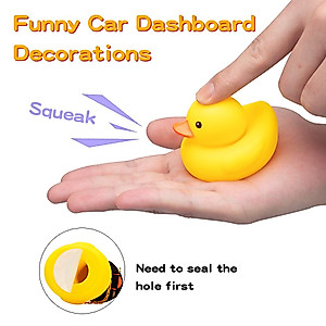 wonuu Rubber Duck Car Ornaments Cool Yellow Duck Car Dashboard Decorations Squeaky Glasses Duck with Propeller Helmet for Car ccessories Dashboard (Z-Pan-Stars&Stripes)