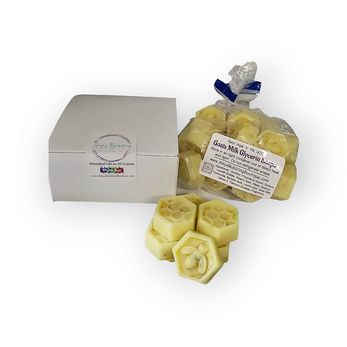 Honeycomb Honey Bee Baby Shower Favors - Birthday Party Goats Milk & Honey Scent Soaps Gender Reveal Party Pack of 20