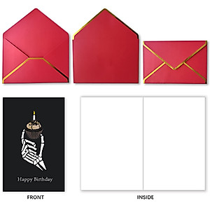 Ziwen Rude Birthday Cupcake Card, Funny Gothic Day Gifts for Her Him, Happy Birthday Card for Men Women, Bday Cupcake Skeleton Gothic Card, Dirty Black Skeleton Birthday Day Gifts for Husband Wife……