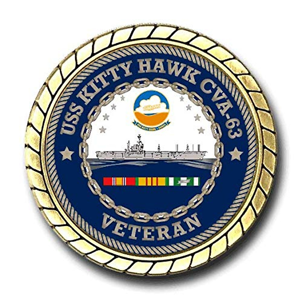 USS Kitty Hawk CVA-63 Vietnam Service Challenge Coin - Officially Licensed