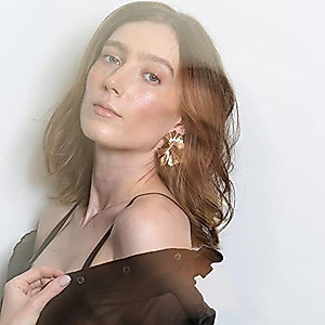 Gold Statement Earrings Ginkgo Leaf Earrings Alloy Vintage Boho Flower Dangle Fashion Summer Earrings for Women