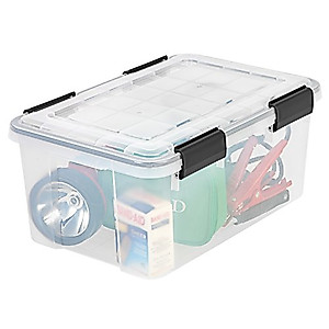 IRIS USA 19 Quart Weathertight Storage Box, Clear