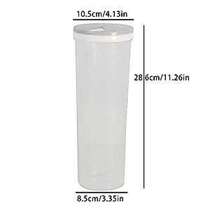 Eioflia Pasta Container Plastic Cereal Storage Dry Food Dispenser Tank with Rotating Lid for Grain Noodles