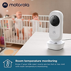 Motorola VM34 Video Baby Monitor W/2 Cameras, 1000ft Range, 2.4 GHz Wireless 4.3" Split Screen, Two-Way Audio, Manual Pan/Tilt, Digital Zoom, Room Temp Sensor, Lullabies, Night Vision