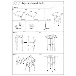 tonchean 24 × 24 × 36in Stainless Steel Workbench with Wheels, NSF Heavy Duty Commercial Workbench with Adjustable Shelves and Caster Brake Cart for Commercial Kitchen, Hotel, Laundry, Storage, Home