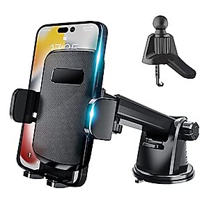 Corefyco Direct Car Phone Mount, Dashboard / Air Vent / Windshield Universal Car Phone Holder, Compatible with iPhone, Samsung, Moto, Huawei, Nokia, LG All Mobile Phones