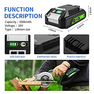 CHNUOPOGER 24V 3.5Ah Replacement Battery for Greenworks 24V Battery 29842 29852 BAG708 BAG711 Compatible with Greenworks 24V Cordless Tools 20352 22232 2508302