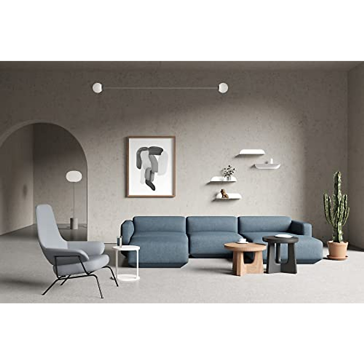 BLANCK Floating Shelves, Set of 2, Metal, Wall Mounted Shelves for Living Room, Bedroom, Bathroom, Office, Kitchen, 17”(L) x 6”(D) (White)