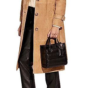 COACH Leather Field Crossbody Tote 22 with Quilting and Coach Badge - #C6958 - Black