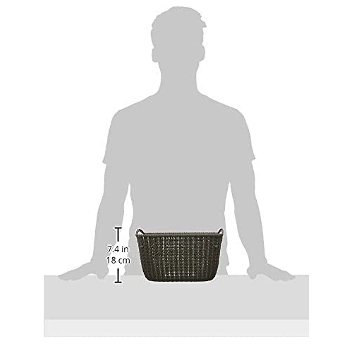 Curver Basket Knit rectangular 8L in brown, 30 x 22.5 x 17 cm