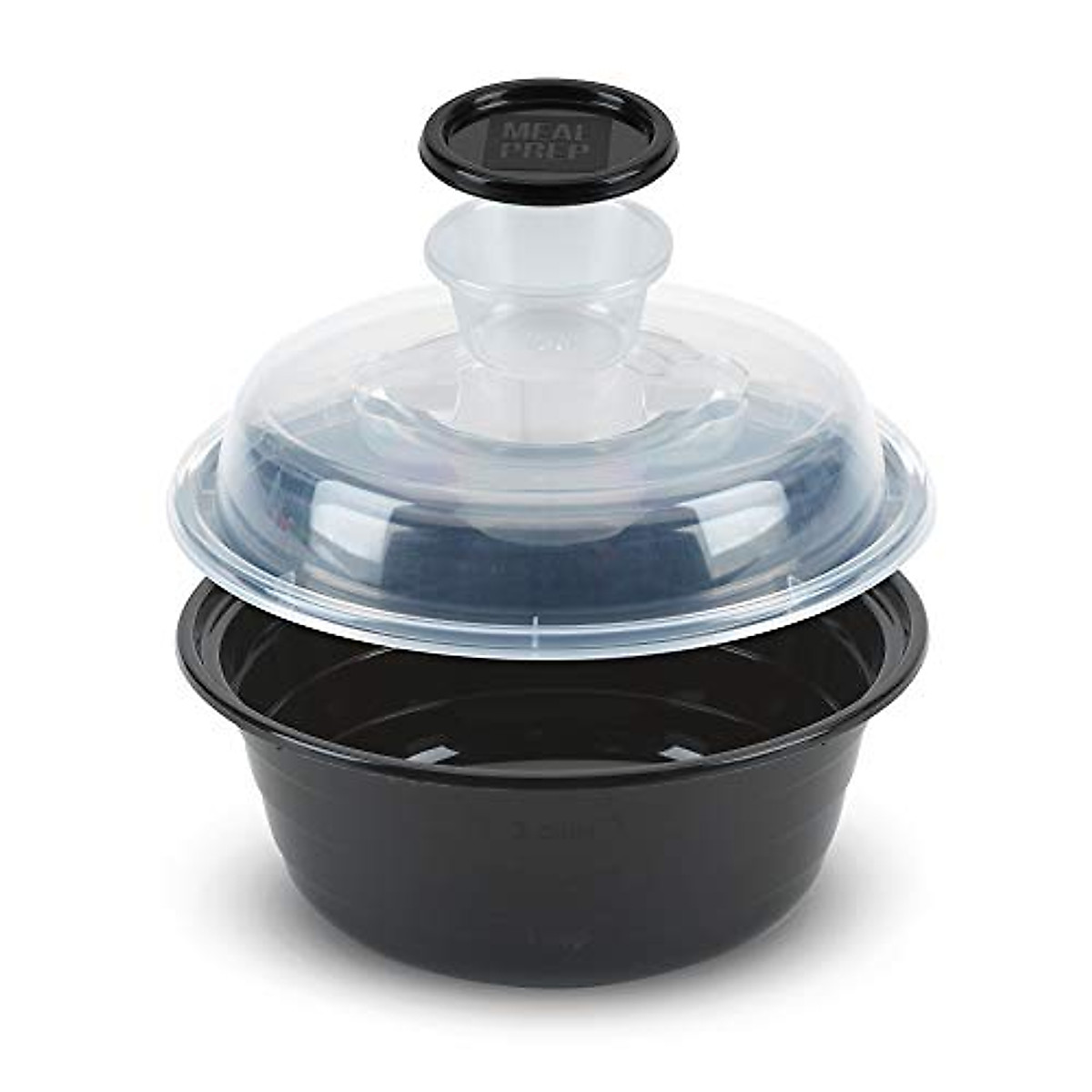 Goodcook Microwavable and Freezer Safe Meal Prep Bowl, 10 Pack, Black, 4 cups