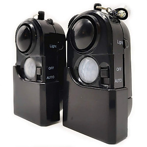 Portable Mini Motion Detector Alarm + 120DB Ear-Piercing Siren + SOS LED Light, Hotel Door Room Security Device for Female Women Kids Life Safety While Travelling Alone 2-Pack