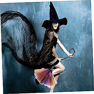 FOYTOKI Broom Ornament Broom Stick Halloween Witches Broomstick Halloween Props That Moves Witch Prop Witch Supplies Halloween Broomstick Witch Broomstick Halloween Broom Decor Gauze