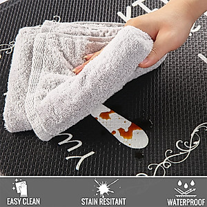 PCSWEET HOME Farmhouse Kitchen Rugs Sets Cushioned Anti Fatigue Mats for Kitchen Floor,Memory Foam Kitchen Mat Waterproof Non Slip Comfort Mat for Kitchen,Home,Office,Sink,Stove,Laundry (Black/White)