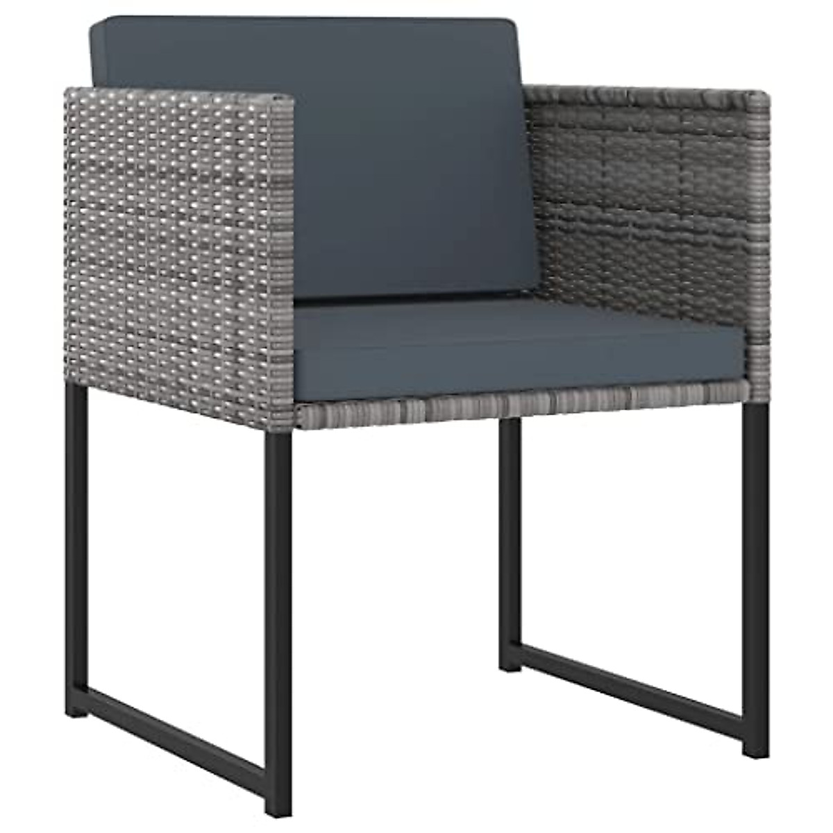 vidaXL Patio Dining Set with Cushions 13 Pieces Garden Poolside Courtyard Home Party Dinner Tables and Chairs Furniture Poly Rattan Black