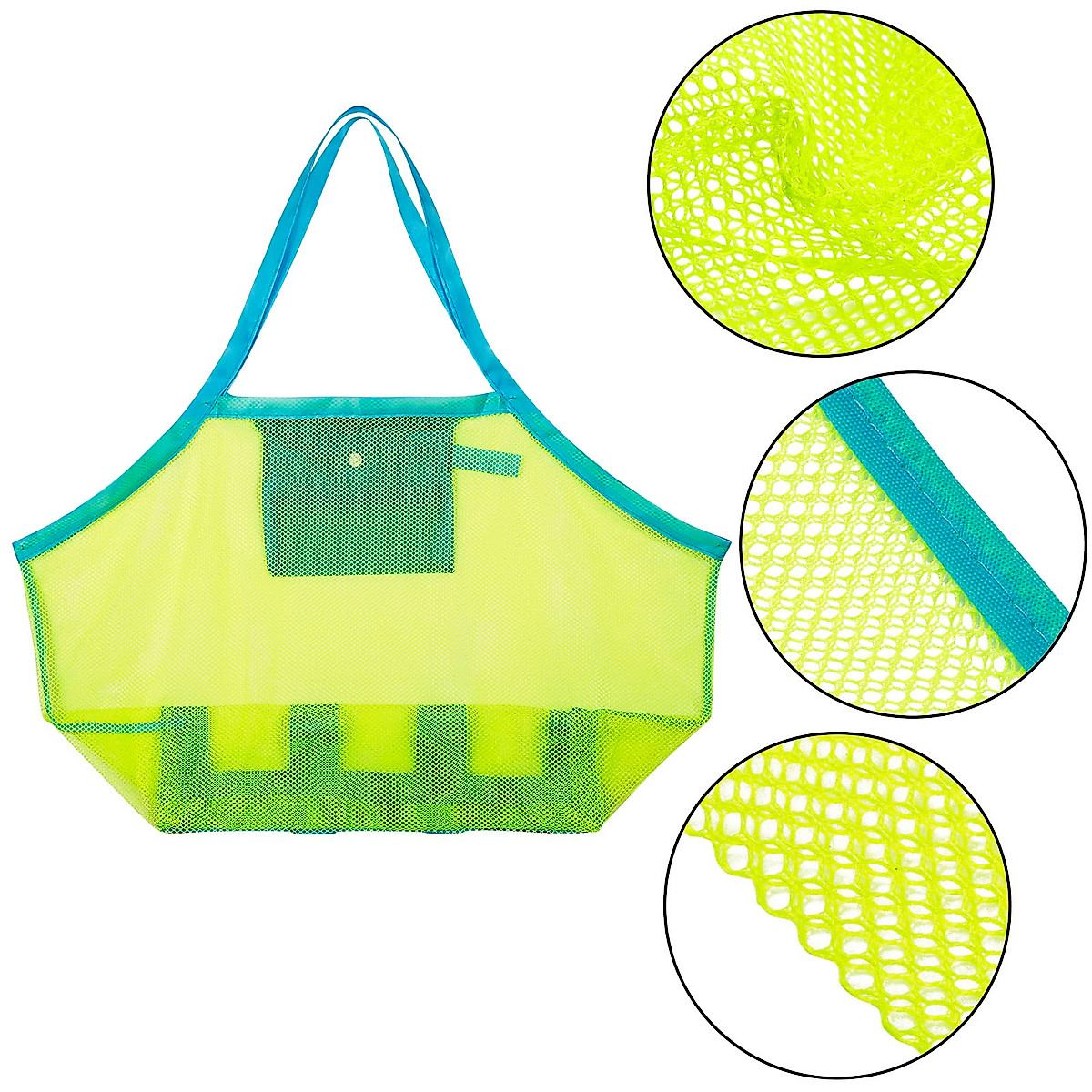 meekoo 8 Pieces Candy Bags Mesh Beach Bags Snacks Bags Seashell Bags for Kids Goodies Gift Wrapping Birthday Wedding Halloween Christmas Storage Fruit Vegetable Or Toys (S, Multicolor)