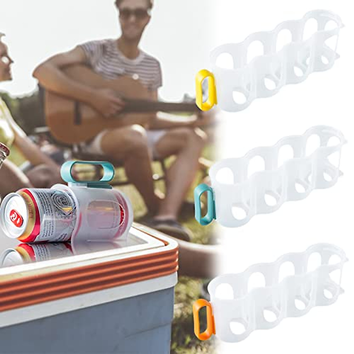 Portable Soda Can Organizer for Camping/Fridge Drink Organizer,6 x 4 Beverage Soda Can Storage Holder Beer Can Racks,Beverage Holder for Outdoor Camping Kitchen Can Organizer