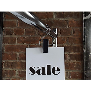 NAHANCO 610B12 Boot Clip Hanger, Chrome, Black Plastic Clip, 4.5” (Pack of 12)