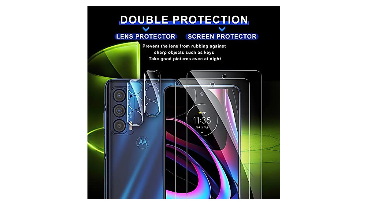 Ogrish Tempered Glass & Camera Lens Protector - Moto Edge