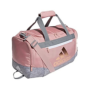 adidas Unisex Defender 4 Small Duffel Bag, Wonder Mauve Pink/Jersey Grey/Grey, One Size