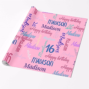 MyPupSocks Custom Name Gift Wrap Birthday Wrapping Paper Boy Girl Baby Birthday Wrapping Paper Gift Wrap for Kids Best Friend