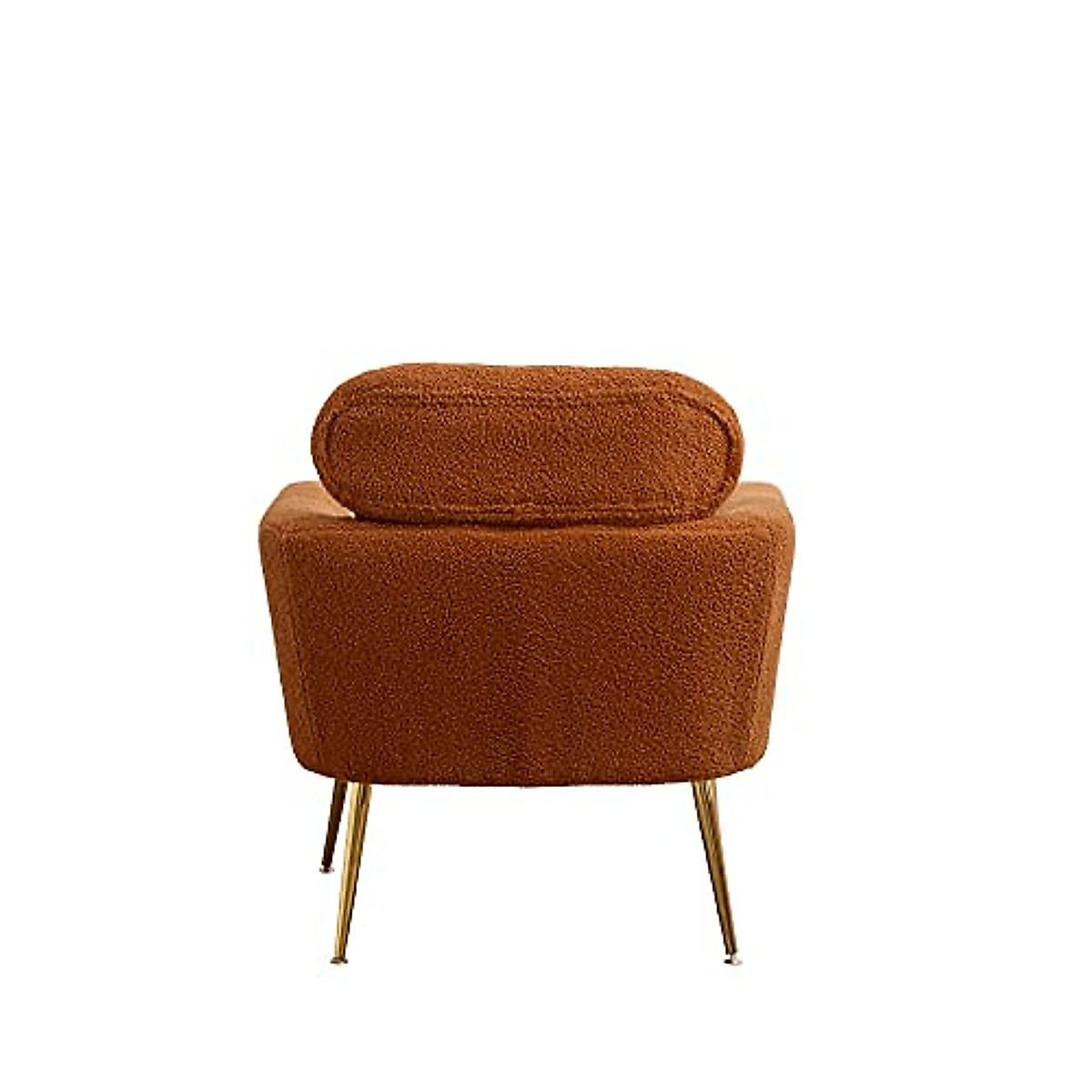 HomSof 29.5"W Modern Boucle Accent Chair Armchair Upholstered Reading Chair Single Sofa Leisure Club Chair with Gold Metal Leg and Throw Pillow for Living Room Bedroom Dorm Room Office, Caramel Boucle