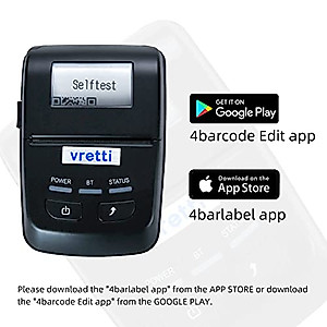 vretti Bluetooth Receipt Printer, 2inches 58mm Portable Direct Thermal Printer Compatible with Android,Windows, Mini Wireless Mobile USB POS Printer for Restaurant Retail, Sales, Kitchen, Hotel