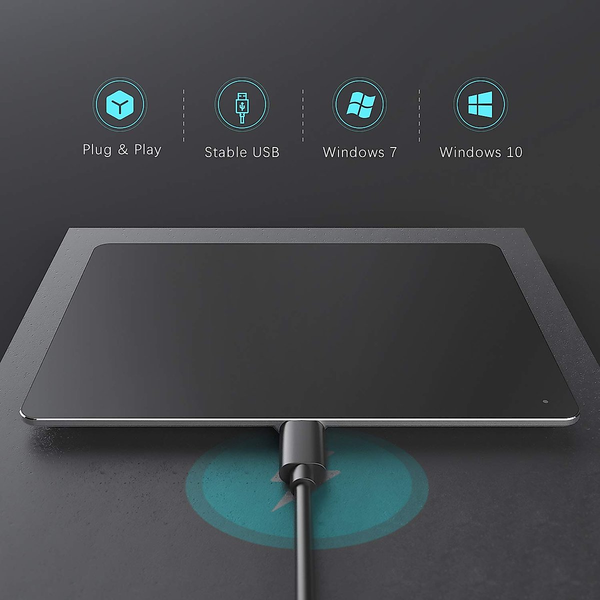 VssoPlor Trackpad, High Precision Touchpad for PC, Ultra Slim Portable Aluminum USB Wired Trackpad Mouse with Multi-Touch Navigation for Windows 7/10 Laptop Notebook Desktop Computer