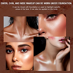 Highlighter Powder Palette, Makeup Palette Facial Bronzers Illuminator Palette Highlighter Baked Waterproof Long Lasting Brilliant Lighten Skin Color (5 Color, 1 Count (Pack of 1))