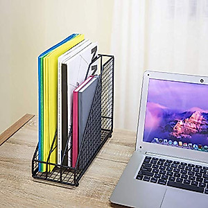 Home Zone Living Desk Document File Tray Organizer | Sort Workspace Office Supplies, Paper and Notebooks | Vertical Sorter (Black),File Sorter,3-Tier Vertical (Slim),CAD1048U