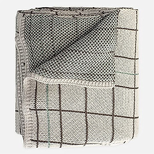 Cariloha Bamboo-Viscose Knit Throw Blanket - Lightweight Summer Throw Blanket for Home - Plaid Harbor Grey