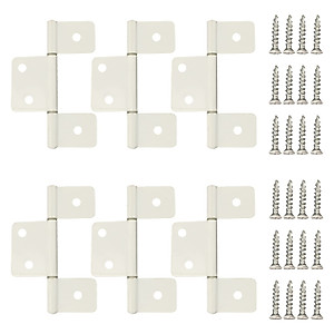Three Leaf Non-Mortised Hinge for Mobile Home & RV Interior 6 Packa White Door Hinges with Screws