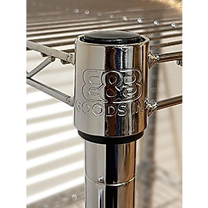 Juggernaut Storage "18"W x 18"D x 59"H 5-Tier Slim Spacesaver Wire Shelving Unit, 500 lb Capacity, Chrome"