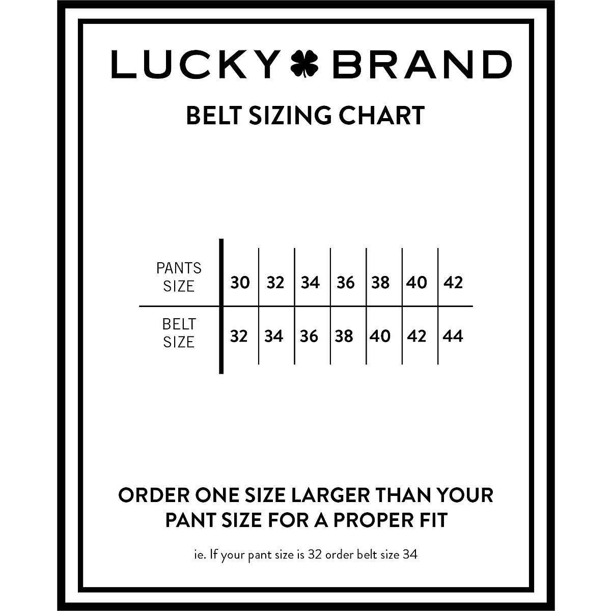 Lucky Brand Men Casual Leather Belt, Grommet and Stud-Black, 36