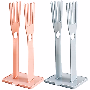 PRETYZOOM 2pcs Kitchen Glove Holder, Plastic Glove Drying Rack Rubber Gloves Drying Stand, Kitchen Sink Drain Rack for Dish Gloves Sponges