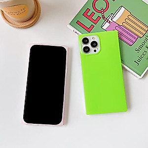 COCOMII Square Case Compatible with iPhone 13 Pro - Slim, Glossy, Solid Color, Electrifying Neons, Easy to Hold, Anti-Scratch, Shockproof (Neon Pink)
