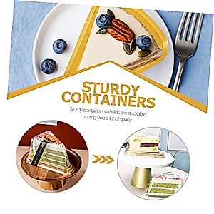 Abaodam 100 Sets Triangular Cake Box Triangle Containers with Lids Cake Tray Transparent Cake Holder Slice Cheesecake Containers Plastic Containers Sandwich Case Mini Pet Pastry Box