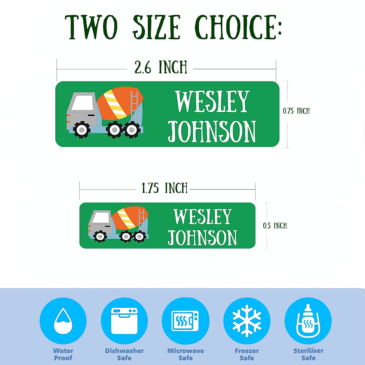 128 Custom Waterproof Dishwasher Safe Kid Name Labels for Daycare, School Supply, Baby Bottles, Lunch Boxes and Cups, Travel. Cute Personalized Design Name Stickers (Pattern 3)