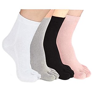 Lanmiya Women's Toe socks Cotton Five Finger Socks For Running Athletic 4 Pack