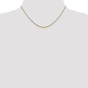 Diamond2Deal 14k Yellow Gold 1.3mm Loose Rope Chain Necklace