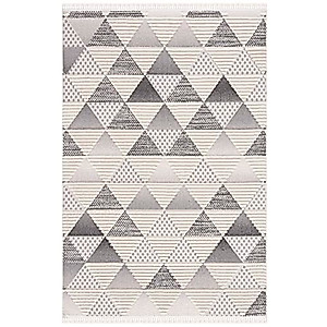 Safavieh Urban Collection 9' x 12' Grey/Ivory URB206F Mid-Century Modern Tassel Fringe Area Rug