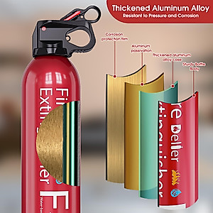 4 * 620ml Fire Extinguisher for Vehicle, Water-Based Car Fire Extinguisher, Fire Extinguishers for Home Truck Boat Kitchen Emergency Supplies