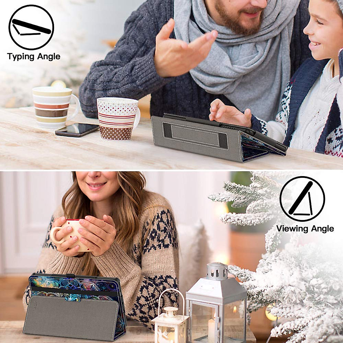 VORI Case for All-New Fire 7 Tablet (9th Generation, 2019 Release), Folio Smart Cover with Auto Wake/Sleep (Mandala Galaxy)